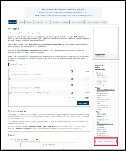 Claim an Unregistered Organization Profile - The Pennsylvania Key