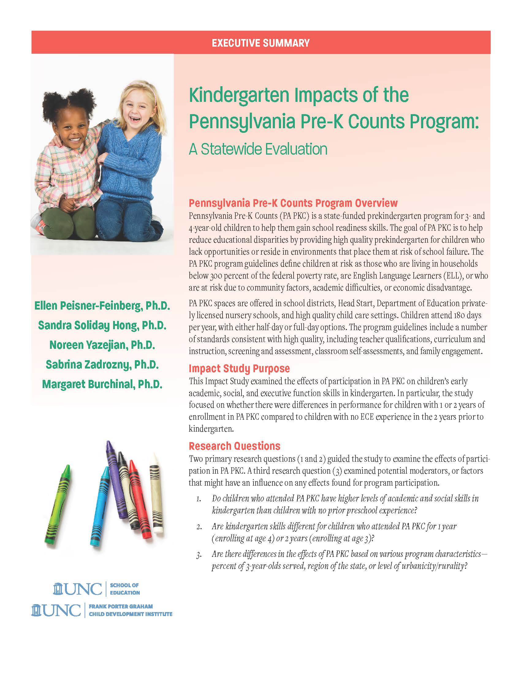 PA Pre K Counts Impact Study Executive Summary The Pennsylvania Key PA Pre K Counts Impact Study Executive Summary The Pennsylvania Key