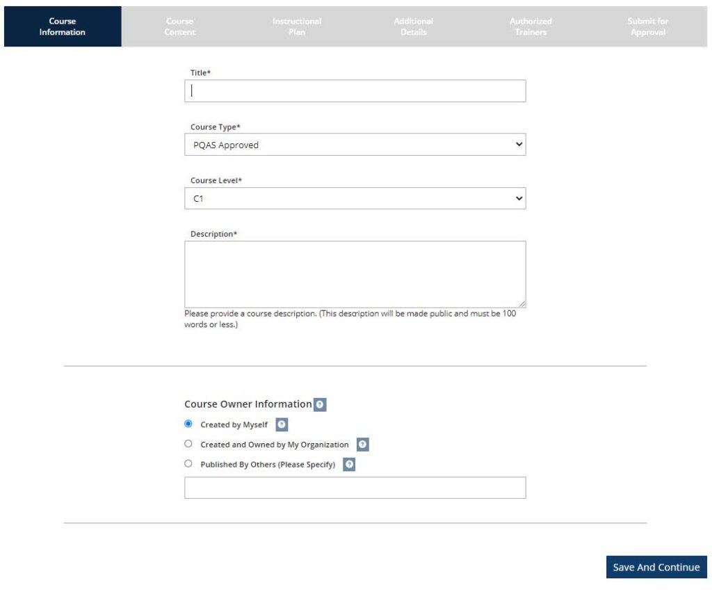 Create A New Course - The Pennsylvania Key