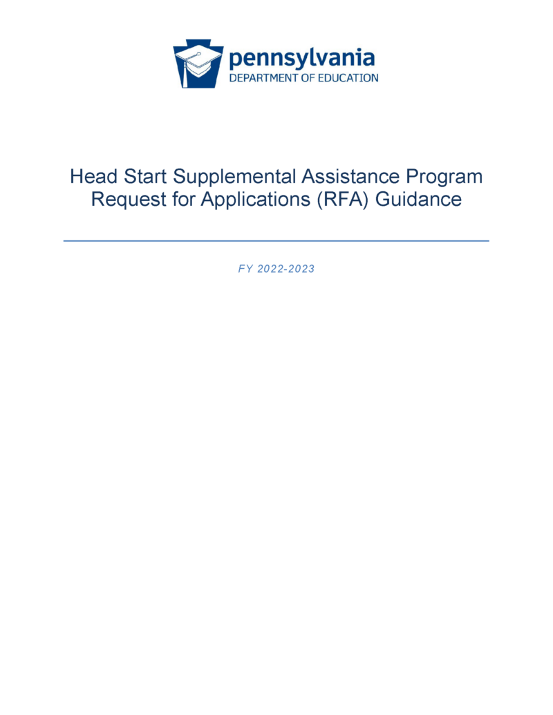 PA Pre-K Counts (PKC)/Head Start Supplemental Assistance Program (HSSAP ...