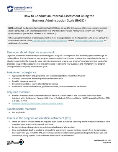 How to Conduct an Internal Assessment Using the Business Administration ...