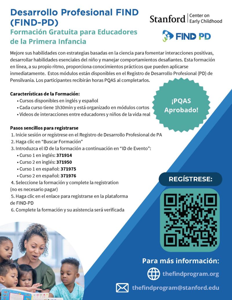 FIND Professional Development (FIND-PD) Trainings Available At No Cost To Early Childhood (ECE ...